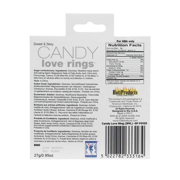 Hott Products Candy Love Rings 3 Pack* – The Chocolate Walrus